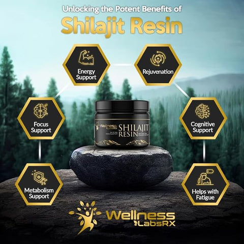 Pure Himalayan Organic Shilajit Resin 500mg Per Serving - 80% Fulvic A ...