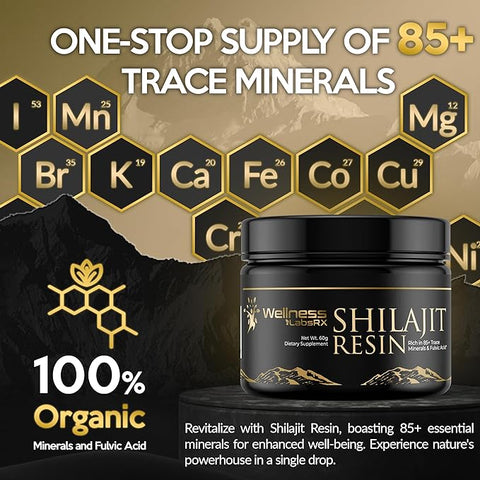 Pure Himalayan Organic Shilajit Resin 500mg Per Serving - 80% Fulvic A ...